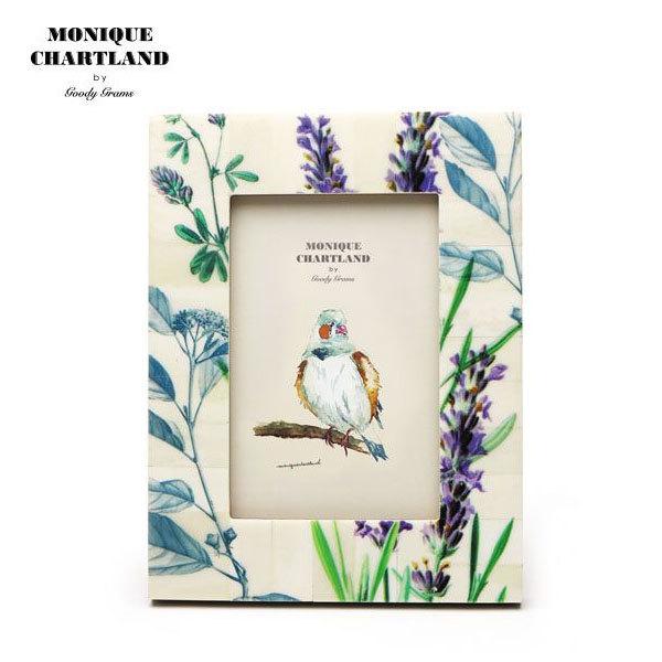 自然の素材を活かしたヴィンテージ感のあるおしゃれフォトスタンド♪goody grams グッディグラムス ボーン フォトフレーム 写真立て 長方形 ボタニカル 01は、 動物の骨でできたフレームに様々な植物がプリントされた置き型・壁掛けの両...