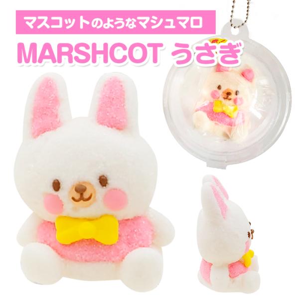 マシュコット うさぎまるでマスコットぬいぐるみのような、ふわふわ・もちもち食感の動物マシュマロ透明カプセルに入っているので、キーホルダーのようにバッグにつけても可愛い♪見た目の可愛さはもちろん、SNS映えも抜群！ケーキやスイーツにデコってア...