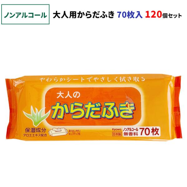 入浴できない時のからだふきに大人のからだふき まとめ買い 120個セット★１個 110.7円（税込121.77円）★介護用、防災用に便利な使い捨てからだふきウェットシート。保湿成分アロエエキス配合。肌に優しいノンアルコール、無香料。※トイレ...