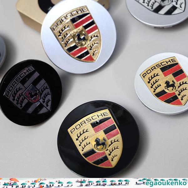 【Porsche用ホイールセンターキャップ】サイズ：2種類（外径77mm / 65mm）セット内容：ホイールセンターキャップ ×4個材質：高耐久ABS樹脂＋耐候性コーティングポルシェ車両の足元に高級感をプラスする、エンブレム付きホイールセン...