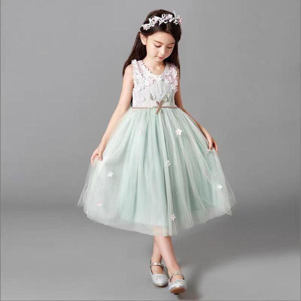 商品情報サイズ：100-170ｃｍカラー：グリーン、ブルー、ピンク結婚式や発表会、七五三に♪おそろいのベビードレスもあるのでリンクコーデもできます！ポリエステル100%メーカー仕様書のサイズを掲載しており、多少誤差が出る場合がございます。キ...