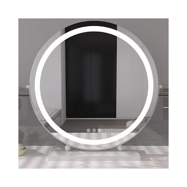 商品情報製品名称：LED充電式卓上ミラー特徴：USB充電式/タッチボタン素材：金属塗料フレーム/LED光源：三色光源/無段階調光給電：110V-220V手動測量のため、多少の誤差をご許容ください。産地：中国