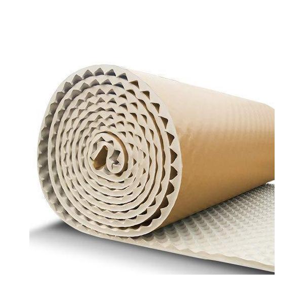 吸音材防音材防音シート遮音シート壁大面積100cm×100cmロール波型/ブラック裏面が粘着テープ付きなのでカットして簡単貼り付け(ベージュ)