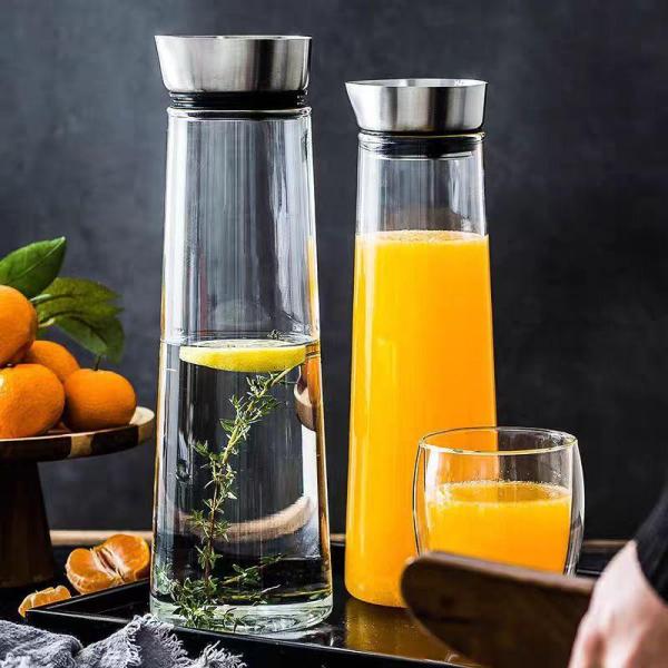 商品名:ガラス ピッチャー 蓋付き 1リットル 麦茶ポット 耐熱 食洗器対応 洗いやすい ポケット 水差し ボトル スリム 冷茶 ジャグ ウォーターピッチャー 1000ml スリムジャグ商品説明:ガラス ピッチャー 水差し 冷水筒サイズ:1...