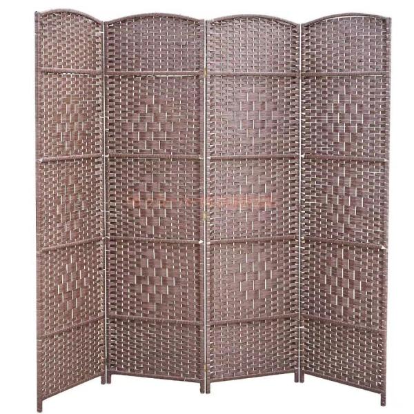 材質と製法：このパーテーションの外枠には天然木を使用し、表面にはラタンで手作業で作られています。機械生産と比べて、より自然な感触を感じることができます完成品：組立不要サイズ：高さ120cmと150cmのパーテーションの1連の幅は40cmです...