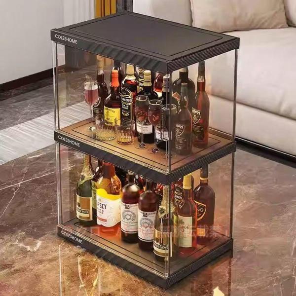 小型 ウイスキー 棚 酒棚 ディスプレイ 酒 棚 厚手のPP素材 酒棚 2段 ウイスキー 棚 落下防止 ウイスキー 棚 おしゃれ 酒 棚 落下防止 酒棚 扉付き 家庭 バー レ