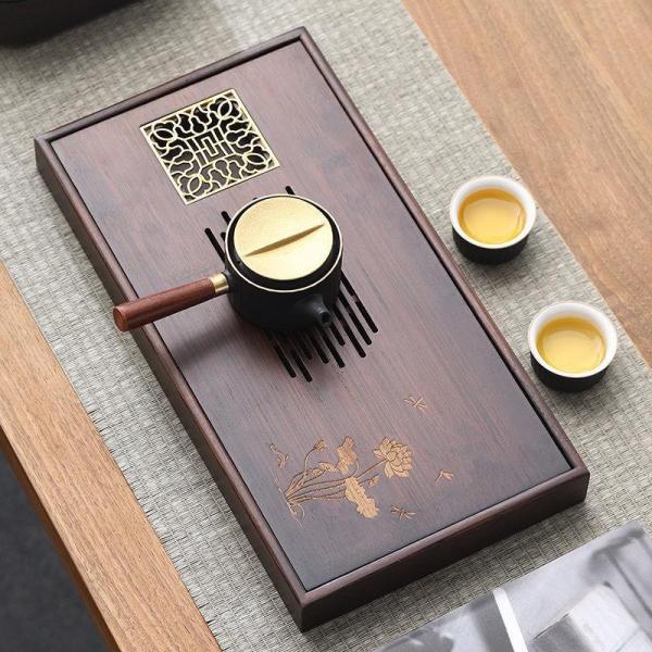 トレイ 排水 茶盤 竹の茶皿 茶台茶皿 貯水式茶盤 茶器 ティーセット 番茶器セット 急須 オフィス 茶台 茶托 茶器 茶台 茶器家庭用携帯トレー 收藏用 来客用