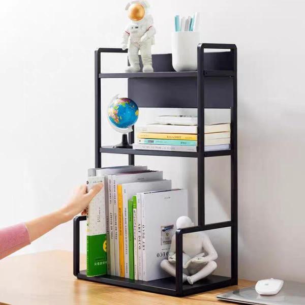 デスク上置き棚 デスク上収納ラック 書架 40*22*61CM 小物雑品収納ラック 金属製 省スペース 机上本棚 収納ラック 文具用品収納 小物整理 デスク上置棚