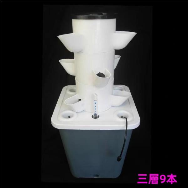 【水耕栽培タワー】従来の植栽方法より約90％の水を節約できます。また、これは無土栽培であり、必要なのは水と植物の養液だけであり、汚染のない緑の植栽を実現できます。【高品質素材】食品グレードのPVC-Uで作られたこの水耕栽培システムは、土壌栽...