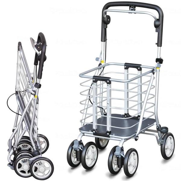 【北海道・沖縄県は別途送料がかかります】☆コンパクト設計で扱いやすい、ショッピングカート。・前押し式でハンドブレーキ付き、安全歩行できます。・ハンドルの高さ3段階調節できます。地上から85.5、88、90.5cm。・約26リットルの荷物が入...