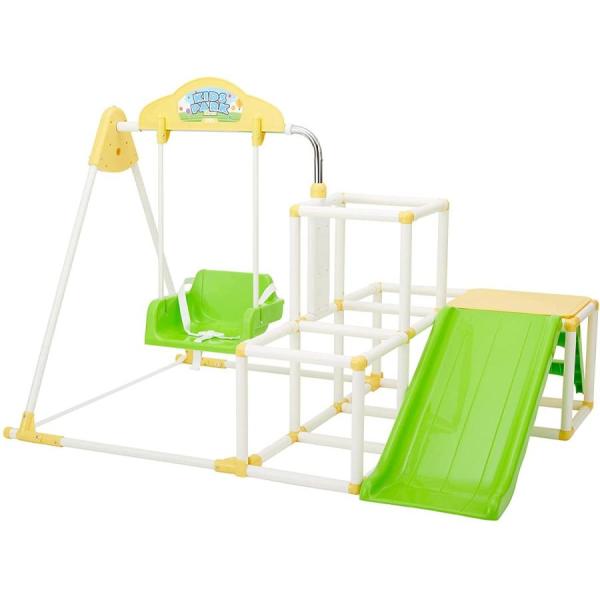 ☆お子様の大好きなブランコ、鉄棒、すべり台もついた、お部屋で遊べるジャングルジムです。遊んだ後は、コンパクトにおりたたむことができるので便利です。＊対象年齢/2〜5歳（体重20kgまで）＊商品サイズ/幅151×奥行126×高さ102cm(組...