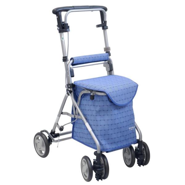 ＊サイズ (幅X奥行X高さ) : 使用時:W46.5×D52×H84〜91.5cm 収納時:W46.5×D28×H64cm＊重量/4.4Kg＊ハンドル高:84〜91.5cm ＊座面高:48cm、座面サイズ:W27×D23cm ＊バッグサイズ...