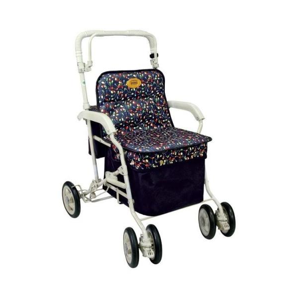 ＊製品使用サイズ　　Ｈ84〜93ＸＷ50×66cm＊収納時サイズ　Ｈ82ＸＷ50×Ｄ24cm＊座面高　　　　43cm　　　　　座面サイズ　　Ｗ36ＸＤ29cm　　　　＊ハンドル高　　84〜93ｃｍ　高さ調整　　　4段階(ピッチサイズ　約3c...