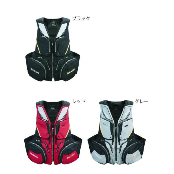 カラー：ブラック/レッド/グレーサイズ/裾囲最大(cm)M/120L/128XL/1362XL/144使い勝手が進化した、ベーシックモデルのベスト小物類の着脱がしやすくメンテナンス性が向上した磯用フローティングベスト。小物ホルダーにはピンオ...