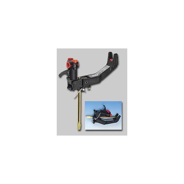 ●竿受本体と支柱は回らない八角形で焼入れ加工(ハガネ製)済です。 竿が左右にスイング、前後にシャクリ。脱着も指先でワンタッチ機能。船用竿受のベストセラーが磯にも上陸しました。