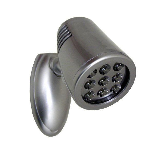 ●消費電力が少なく、バッテリーの消費を抑える事が出来るＬＥＤを使用したライトです。ＬＥＤを９個使用しています。●キャンピングカーやボート等に最適で、部分的に集中したい場所への設置に最適です。●照射部は回転方向に約300度、縦方向に約70度調...