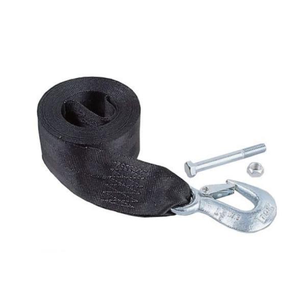 ■手巻き式ハンドウィンチ用のストラップです。■ハンドウィンチにストラップを固定する為のボルトナットと、スチール製外れ止めフック付きです。■ベルト幅約5cm、全長約4．5m■破断強度771kg