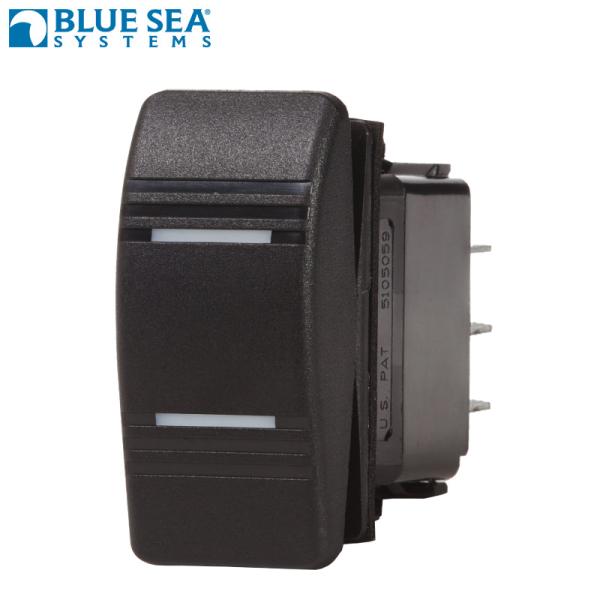 ◆◇ BLUE SEA 防水ロッカースイッチ ON-OFF-ON ブラック No.8283 ◇◆■ボート、水上バイク、RV車など用途の広い、防水タイプのロッカースイッチです。■ボートの場合、フライングブリッジやオープンコックピットなどの装着...