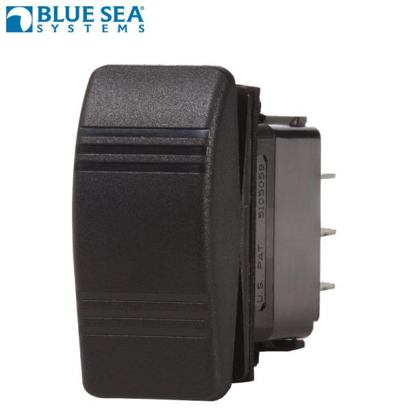◆◇ BLUE SEA 防水ロッカースイッチ (ON)-OFF-(ON) ブラック No.8285 ◇◆● 主な用途：室内照度調節■ボート、水上バイク、RV車など用途の広い、防水タイプのロッカースイッチです。■ボートの場合、フライングブリッ...