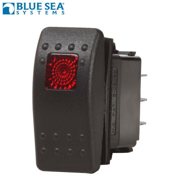 ◆◇ BLUE SEA 防水ロッカースイッチ (ON)-OFF-ON レッドLED No.7932 ◇◆● 主な用途：ビルジポンプ■ボート、水上バイク、RV車など用途の広い、防水タイプのロッカースイッチです。■ボートの場合、フライングブリッ...