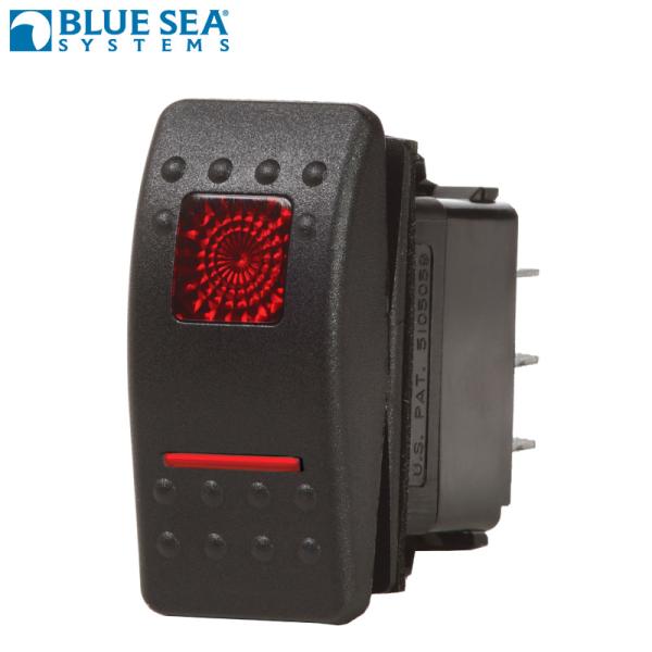 ◆◇ BLUE SEA 防水ロッカースイッチ ON-OFF-ON レッドLED No.7936 ◇◆● 主な用途：航海灯・停泊灯■ボート、水上バイク、RV車など用途の広い、防水タイプのロッカースイッチです。■ボートの場合、フライングブリッジ...