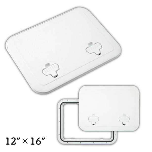 作業性の良い大型タイプのプレートです。ロックレバーを操作すると蓋を外すことが出来ます。フランジを覆うように設計されたカバーは飛沫を外へ流します。耐侯・耐ＵＶ仕様　外寸：312ｘ415ｍｍ　内寸：242ｘ343ｍｍ　穴あけ寸法：267ｘ362ｍｍ