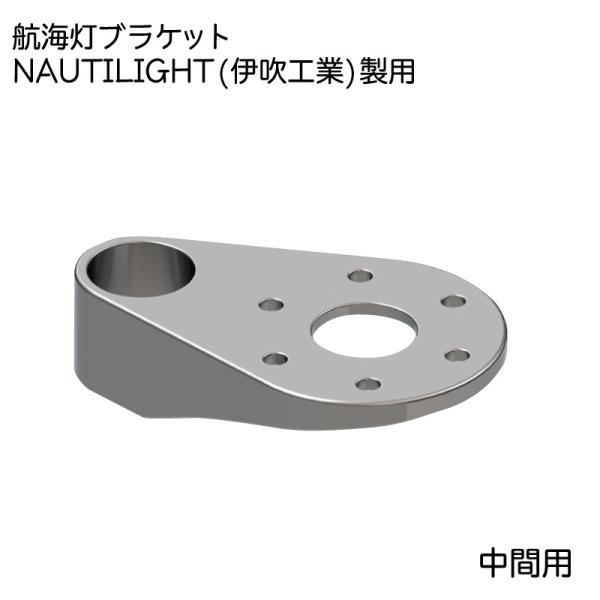 NOUTLIGHT（伊吹工業製）の航海灯に合わせて作られたブラケットです。25φのパイプに取り付け可能です。材質：本体SUS316　付属金具SUS304