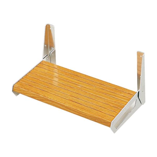 ■ボート用のフットレストで、壁面などにビス（別売り）で固定します。　固定後は、足を乗せる面を折りたたむ事が出来ます。■サイズ：幅38x奥21x高19cm■材質：アルミ＋オーク材----- 検索キーワード -----船 船舶 ボート ボート用...