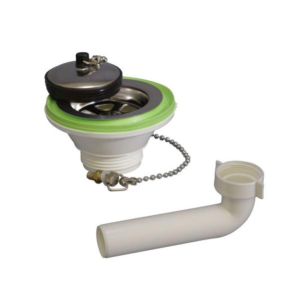 ■ボートやキャンピングカーに取りつける、ステンレスシンク（流し）用の排水金具です。■Ｌ型なので、シンクの下側にスペースが無い場合に最適です。■ボウルに水を貯めるためのキャップ付です。■樹脂＋ステンレス製。■内径32mmのホースに対応していま...