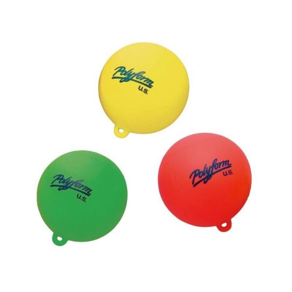 水上スキーや、ウェイクボード、水上バイクのコース設営に最適なゴム製ブイです。直径約20〜25cm（空気の入れ方によって異なります。）【ご注意ください】エアー注入式ですので、しぼんだ場合はスポーツ用品店などで販売されている、ボールにエアーを注...