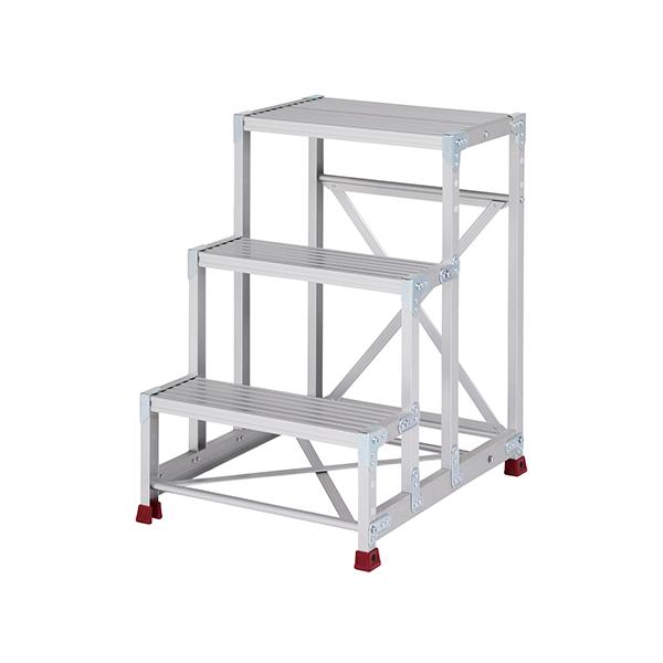 部材発送にて組み立て品になります特徴アルミ作業台　YPSシリーズ。3段タイプ。作業スペースに合わせて選べる多彩なサイズバリエーション。どんな作業現場にも馴染むシンプルなデザイン。コーナーカバーがあり、剛性アップ。スベリ止めキャップはエラスト...