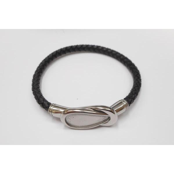 社名刻印なし品番：st-brs-C-s-18ステンレス316L・革サイズ台座：15mmx40mm革幅：5.0mm内周：18cm