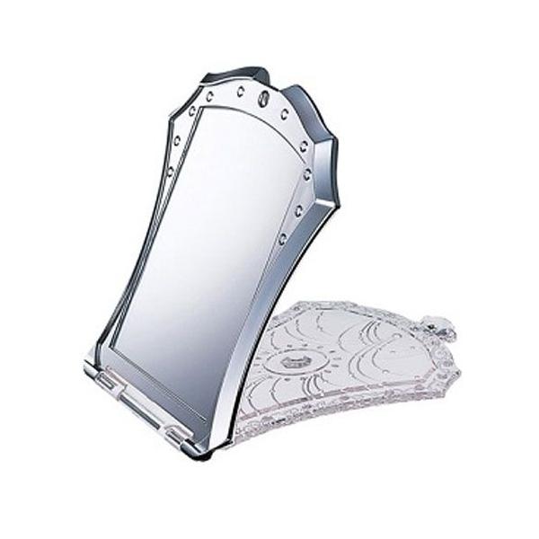 クリスタルのような輝きをちりばめたコンパクトミラー。スタンディングタイプ。専用の巾着型ポーチ付き。