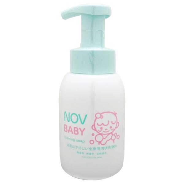 赤ちゃんのお肌をふわふわの泡でやさしくしっとり洗い上げる、弱酸性の全身用泡状ソープです。ノブ ベビーシリーズは、０歳から使える低刺激性のベビー用スキンケアです。敏感な赤ちゃんのお肌のうるおいをまもり、ふわふわの泡でやさしく洗い上げる低刺激性...