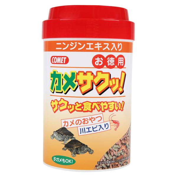 ソフトな食感で食べやすく、子ガメにも最適。カルシウムたっぷりの天然川エビ入り。野菜入りスティックと川エビが入っているのでバランス良く与えることが出来ます。ボトル入りで使いやすさ抜群です。