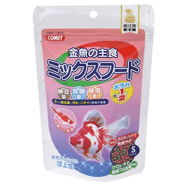 クロレラエキスを配合した緑粒と、カロチノイドを配合した赤粒をミックスした金魚・鯉が健康に育つバランス栄養フードです。3種の善玉菌(納豆菌・酵母菌・乳酸菌)が、消化吸収や排泄物の分解力を高め、水の汚れや嫌なニオイを減らします。