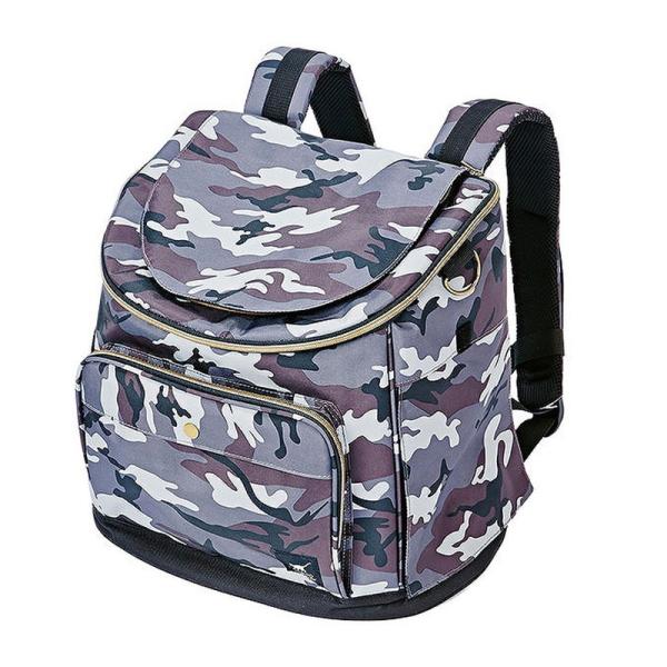 おでかけにぴったり！上が大きく開いて出し入れしやすく、体に沿う形状で前に抱えて使うこともできるリュックタイプ。左右と上にある通気性のあるメッシュ窓付。カバーは、ロールアップが可能。また、クッション性のある2重中敷で移動中も安定し、猫ちゃんも...