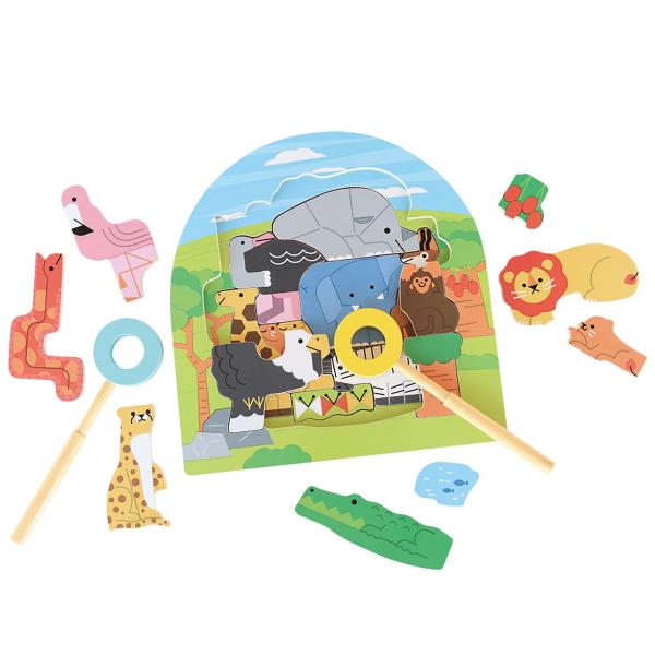 虫メガネに磁石でピタッと発見！探検型の動物パズル2層構造のサバンナで動物を発見する探検型パズル！虫メガネの磁石にピタッとくっつけてピースを取り出そう！ピースを全部取り出せたら、ジグソーパズルとしても楽しめます。虫メガネは2本あるので、ご家族...