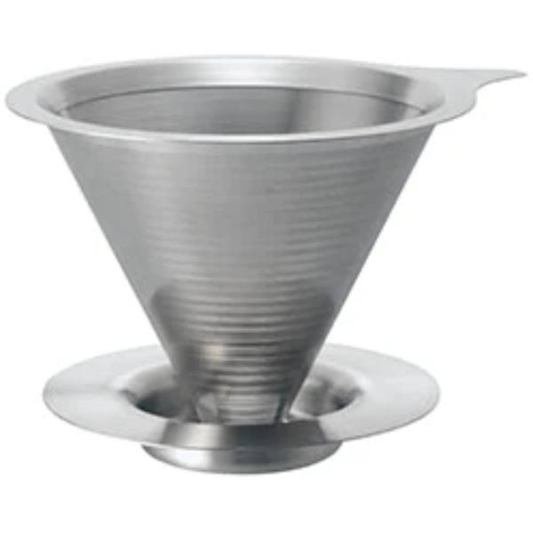 オールステンレス製のダブルメッシュフィルターのドリッパー。細かいエッチング加工を施したメッシュフィルターを二重に重ねたドリッパーです。ペーパーフィルターでドリップしたような透明感とメタルフィルターならではのコーヒーオイルを感じる味わいをお愉...