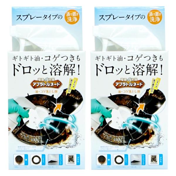 油・コゲはこすらずスルン！キッチンのベトベト油・頑固なコゲ汚れまでこする必要なし！スプレーするだけでドロドロに溶かし落とします。スプレーでかけ漬ける！「漬け置き洗剤」汚れにスプレーして漬け置き、10分放置するだけ。油・コゲがみるみる溶け出し...
