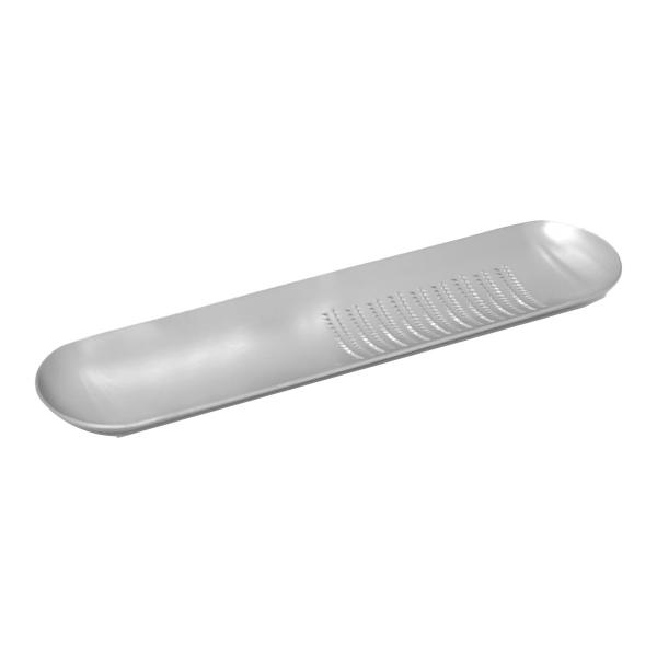 MADE IN JAPAN薬味を卓上ですりおろし、さっと料理に添え新鮮なままいただけます。周囲にカーブをつけたトレー形状で、すって出た汁はこぼれにくく、お鍋の汁ものなどに薬味を溶かしながら入れられます。