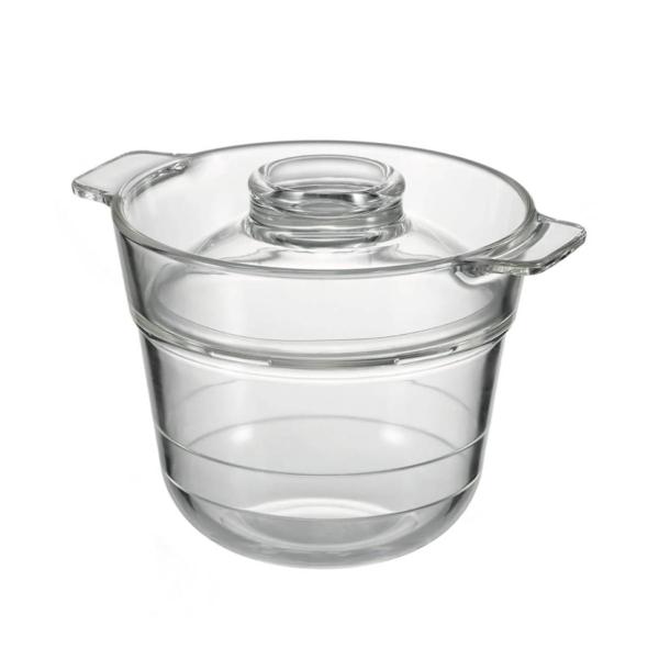 オール耐熱ガラス製の中身が見える電子レンジ用炊飯器・安心安全のオール国産耐熱ガラス製・加熱時間は10分、1度炊きでOK　*白米1合、600Wの場合・におい移り／におい残りしにくい・パーツが少なくお手入れも簡単・炊飯以外の電子レンジ調理にも食...