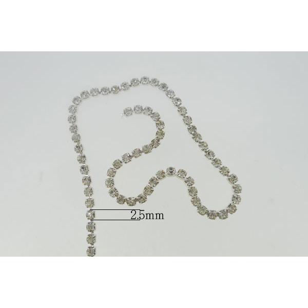 ガラス ストーン ダイヤレーン クリスタル 2.5mm ハンドメイド 素材 パーツ クラフト SHAREKI gs-030素材：ガラスカラー：クリスタル幅サイズ：2.5mm50cm入り