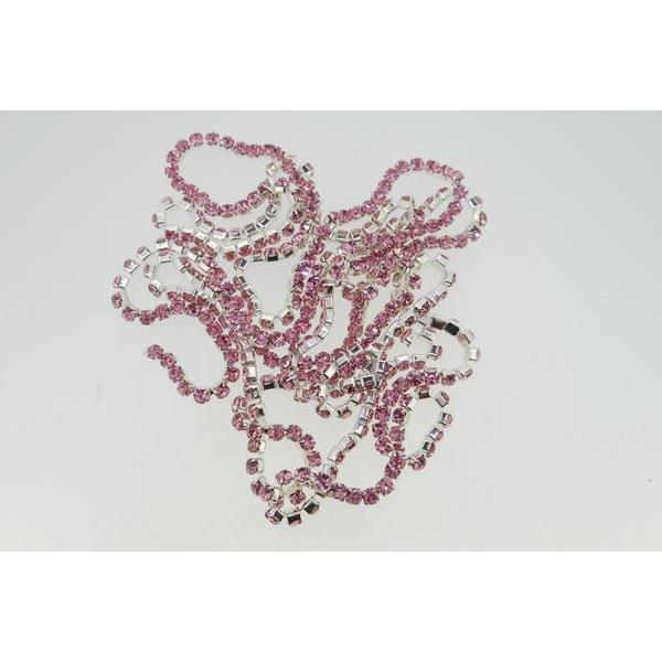 ガラス ストーン ダイヤレーン ピンク 2.5mm ハンドクラフト ハンドメイド 素材 パーツ クラフト SHAREKI gs-pi素材：ガラスストーンカラー：ピンク幅サイズ：2.5mm50cm入り