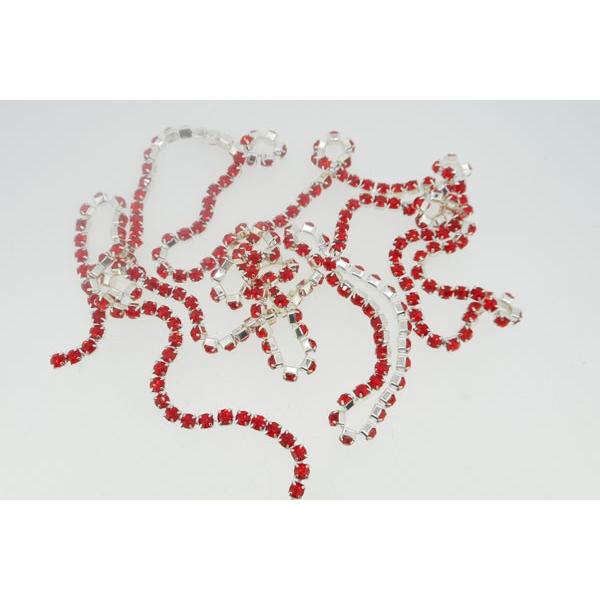 ガラス ストーン ダイヤレーン レッド 2.5mm ハンドクラフト ハンドメイド 素材 パーツ クラフト SHAREKI gs-re素材：ガラスストーンカラー：レッド幅サイズ：2.5mm50cm入り