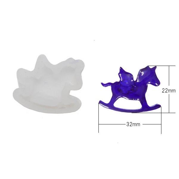 SHAREKI レジン型 シリコンモールド 【馬】素材：シリコンゴム22mm×32mm