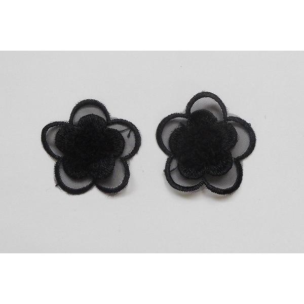 Shareki Pearl Setting Machine パールセッティングマシーン パールセットマシーン 専用 アクセサリーパーツ 刺繍 花 ブラック p-so-x-b-K形状：花2枚入りカラー：ブラックサイズ：約40mm