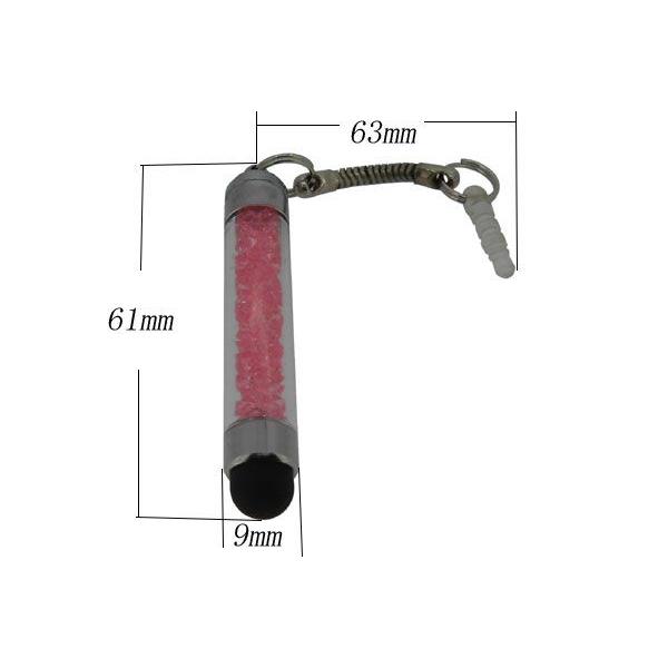 SHAREKI キラキラタッチペン ストラップ ピンクサイズ：縦61mm・横9mm鎖長さ：63mm