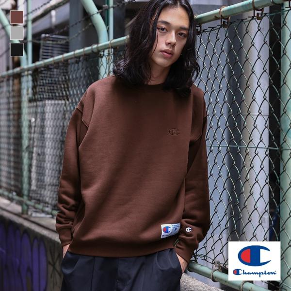 スウェット 長袖 メンズ トップス トレーナー クルーネック 綿混 コットンUSA プルオーバー 無地 セットアップ チャンピオン Champion 【MEN】 【TP】 スエット 大人カジュアル ベーシック ニュアンス ラフ エフォートレ...