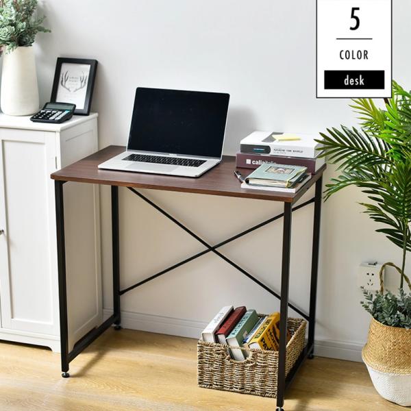 シンプルデスク　簡易デスク　木製　机　ワークデスク　80cm　デスク 机 書斎 パソコンデスク　PCデスク商品詳細■サイズ　奥行き48cm×幅80cmx高70~71.5cm■材質　 天板：ペーパーシート（プリント化粧板）　脚部：スチール■カ...